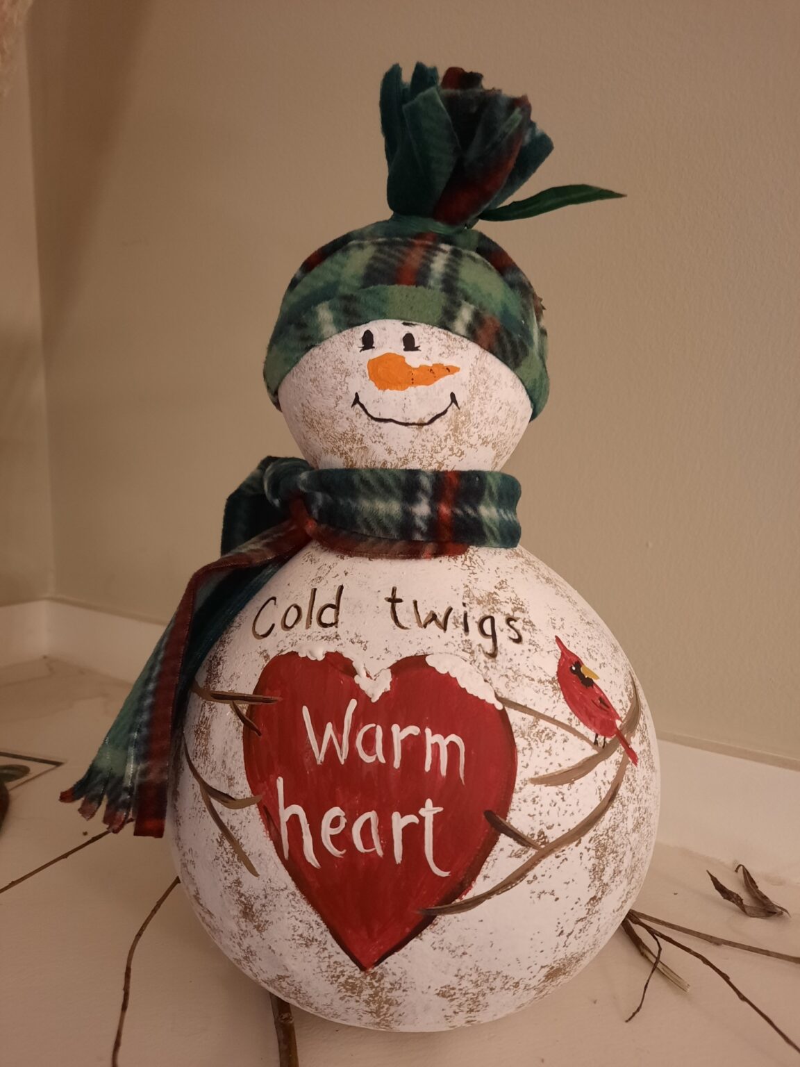 Snowman Gourd - Wheel of Light Studio